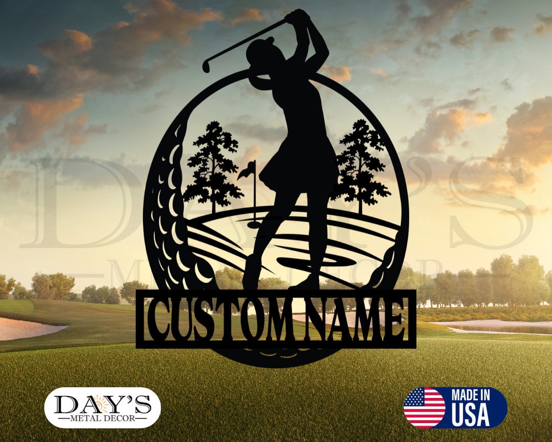 Female Golfer Personalized Metal Sign, Golf Sign, Golfing Sign, PGA ...