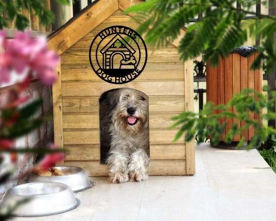 Personalized Dog House Dog Name Metal Sign Metal Dog Decor | Etsy