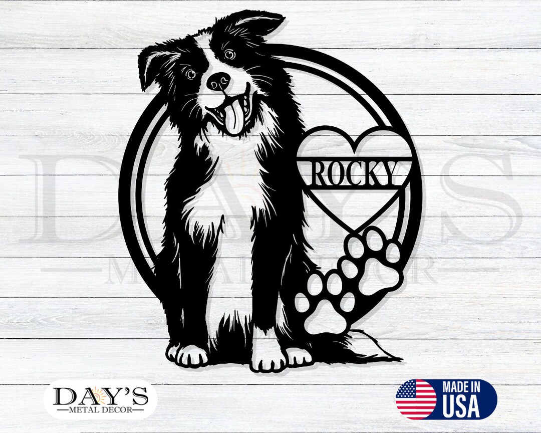 Border Collie Metal Sign Cutout - Etsy