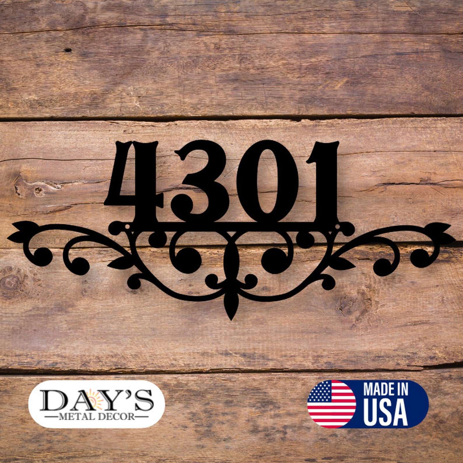 Personalized Scroll House Numbers Metal Sign - Etsy