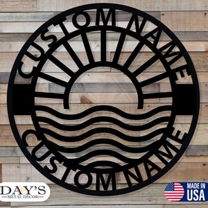Sun Ocean Personalized Metal Sign for Ocean Lovers - Outdoor Metal Sign ...