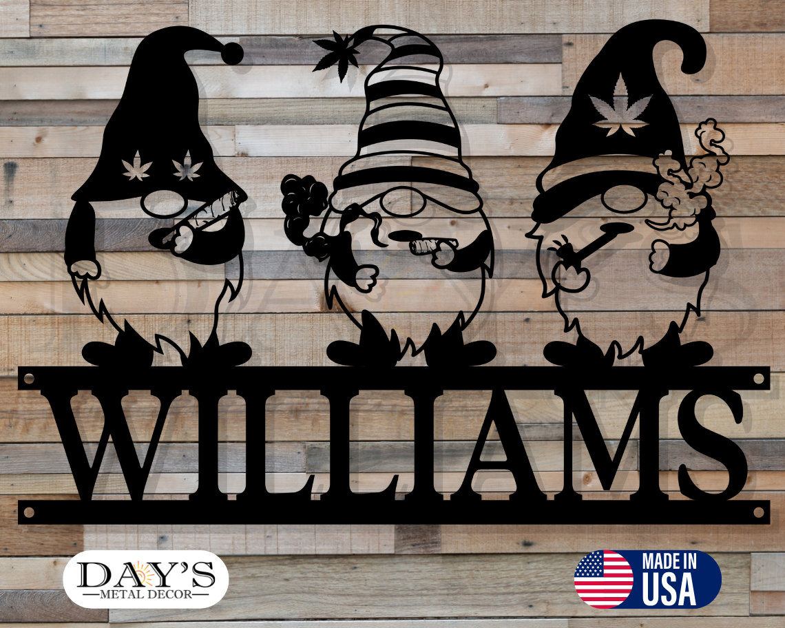 Personalized Gnomes Metal House Sign Wall Decor Gnomes - Etsy
