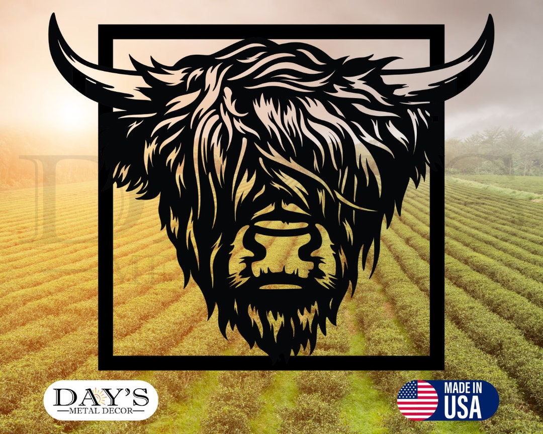 Highland Cow Personalized Metal Sign, Personalized Farm Sign, Home ...