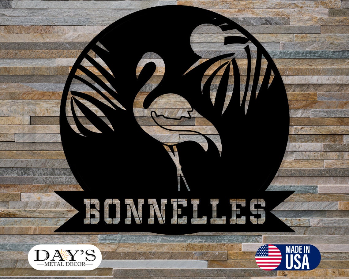 Flamingo Metal Art Wall Decor Personalized Flamingo Sign - Etsy