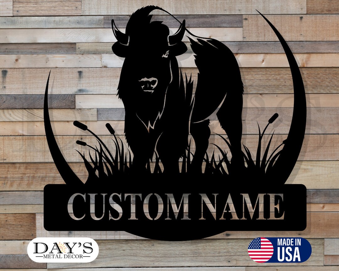 Bison Sign - Bison Decor - Bison Gift - Fathers Day Gift - Metal Wall ...