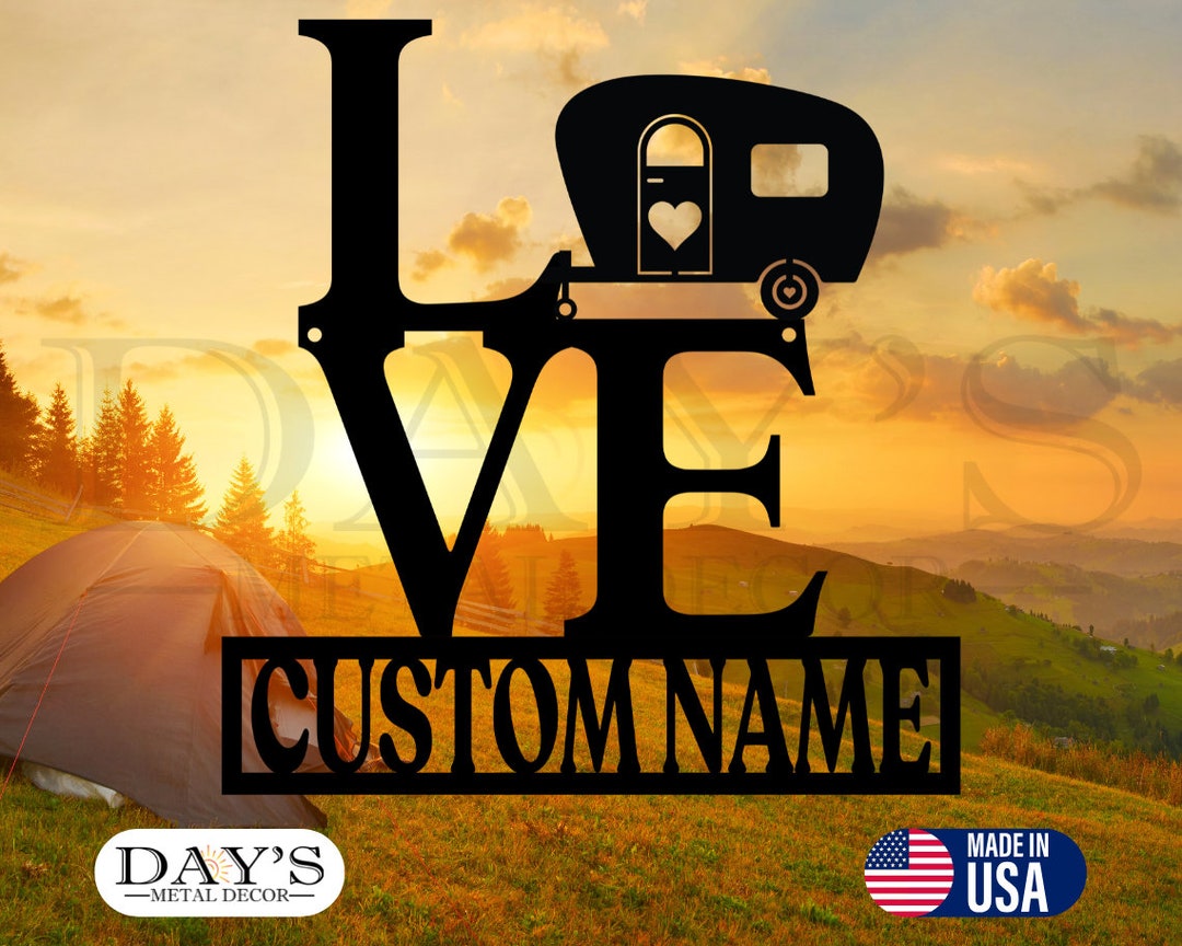 Personalized Family Name Camping Sign, Camper Gifts, Camping Sign ...