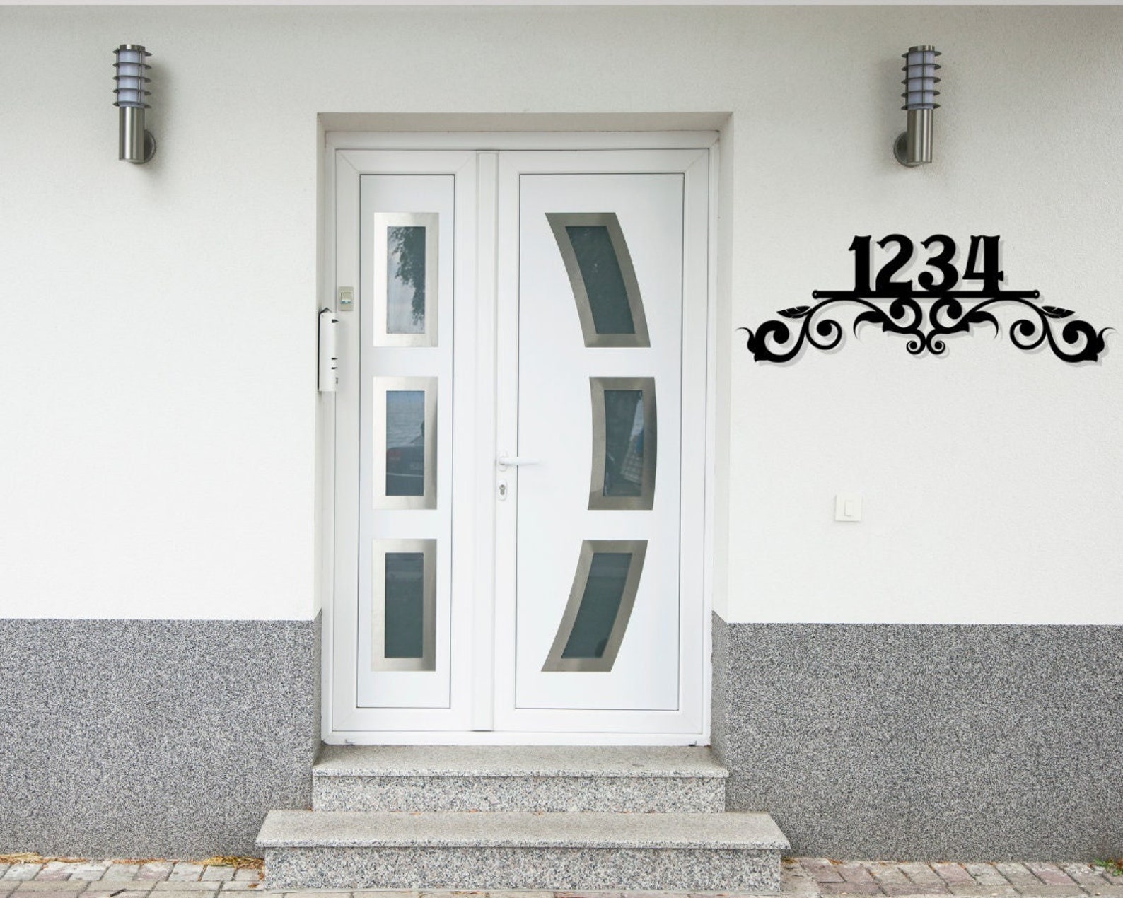 Personalized Scroll House Numbers Metal Sign - Etsy