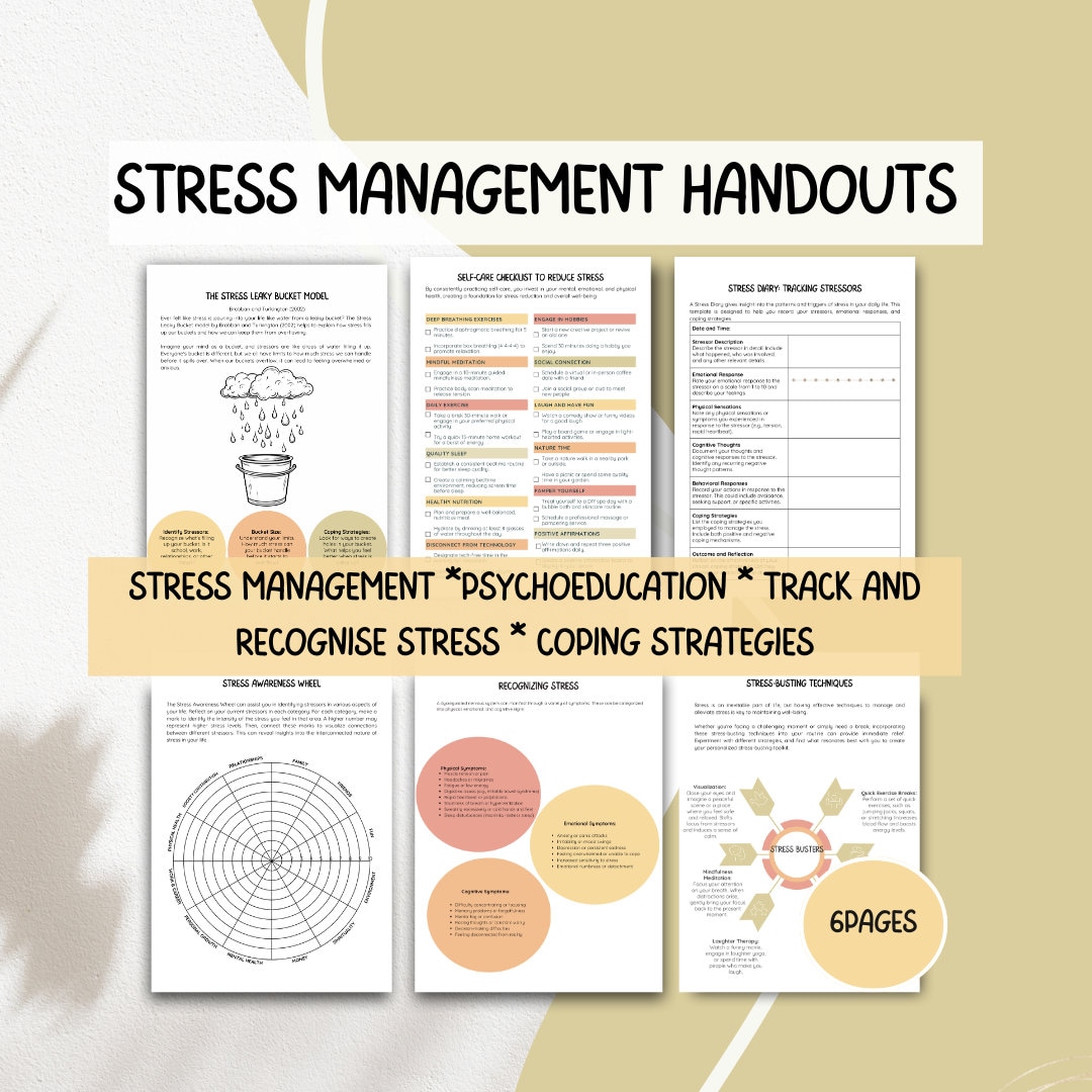 Stress Vulnerability Handouts, Stress Bucket, Psychoeducation ...