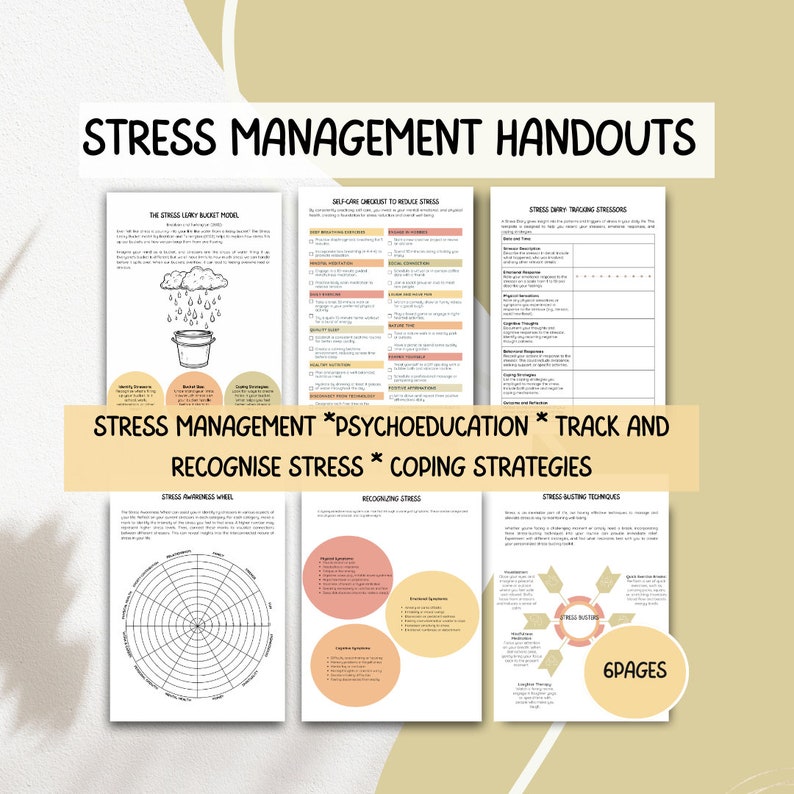 Stress Vulnerability Handouts, Stress Bucket, Psychoeducation ...