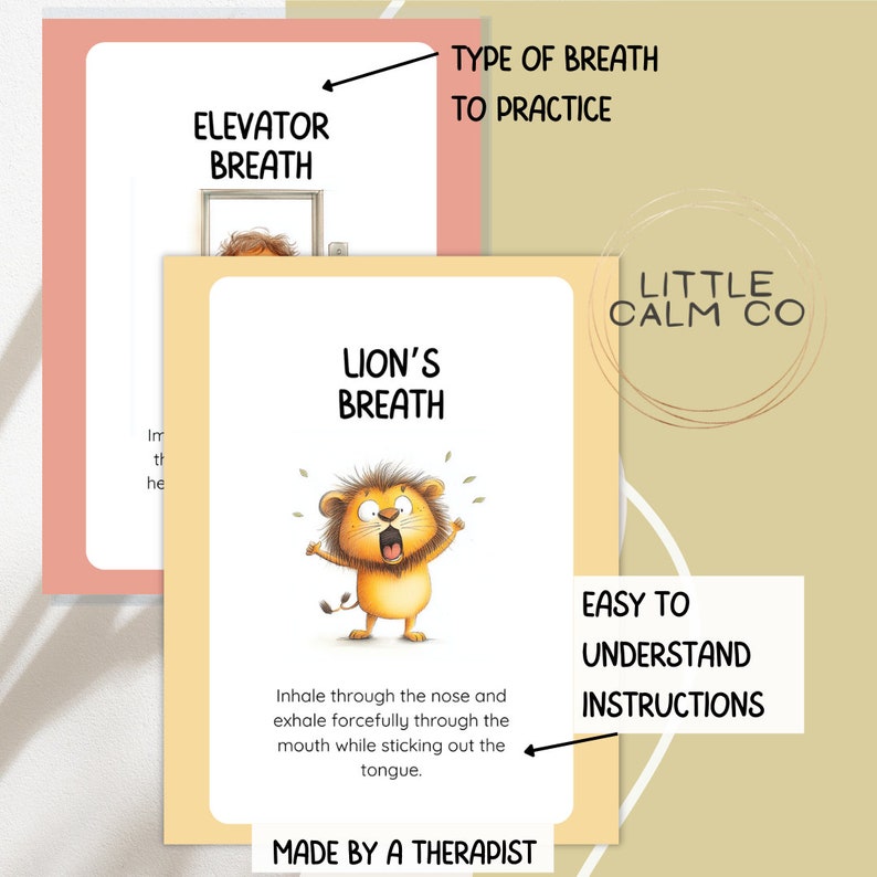 Mindful Kids Breathing Exercise Cards, Anxiety Management Skills ...
