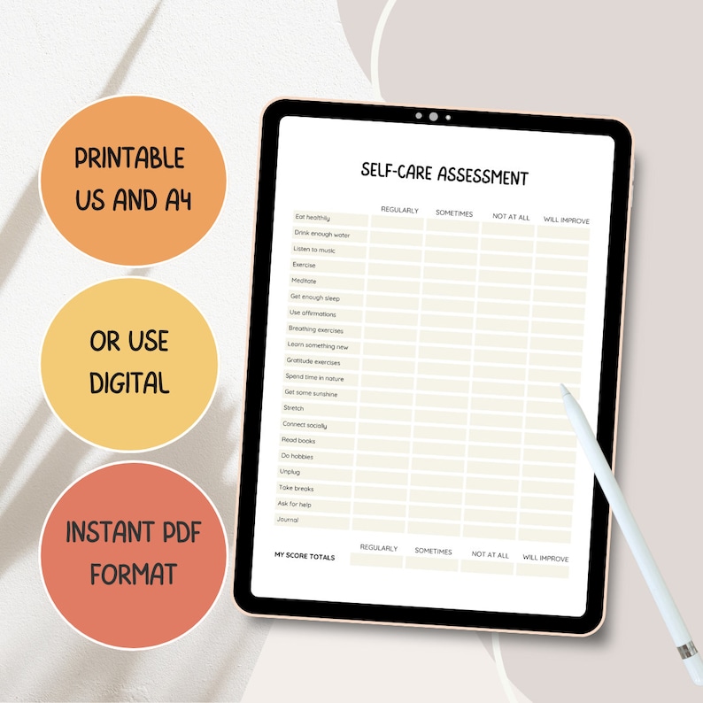 Self-care Plan Therapy | Self Care Worksheets Printable | Self Care ...