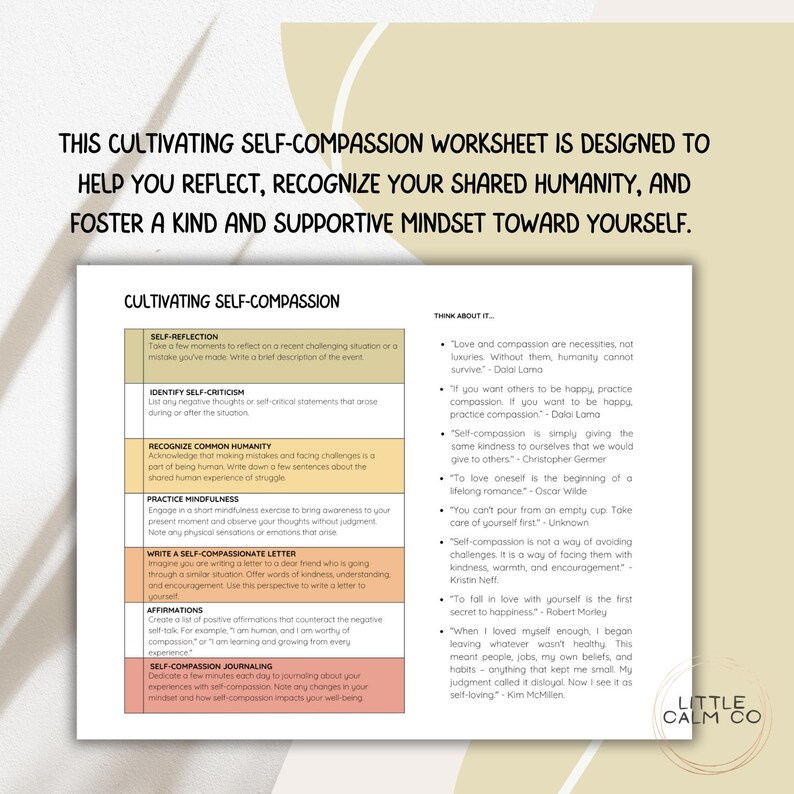 Cultivating Self-compassion Handout | Self-reflection, Mindfulness, and ...