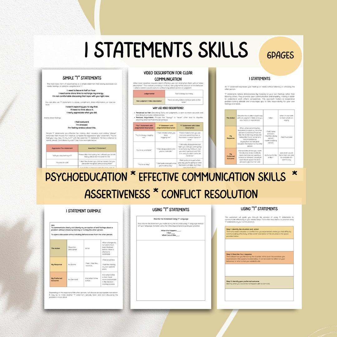 I Statement Skills, Assertiveness Skills Training and Effective and ...