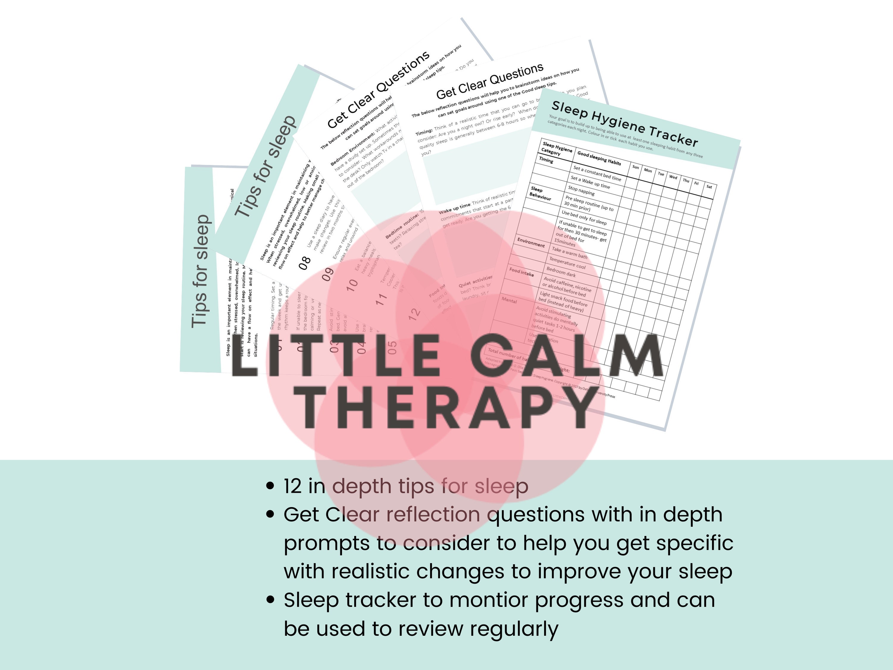 Sleep Hygiene Tracker, Goal Setting, Sleep Strategies, CBT Worksheet ...