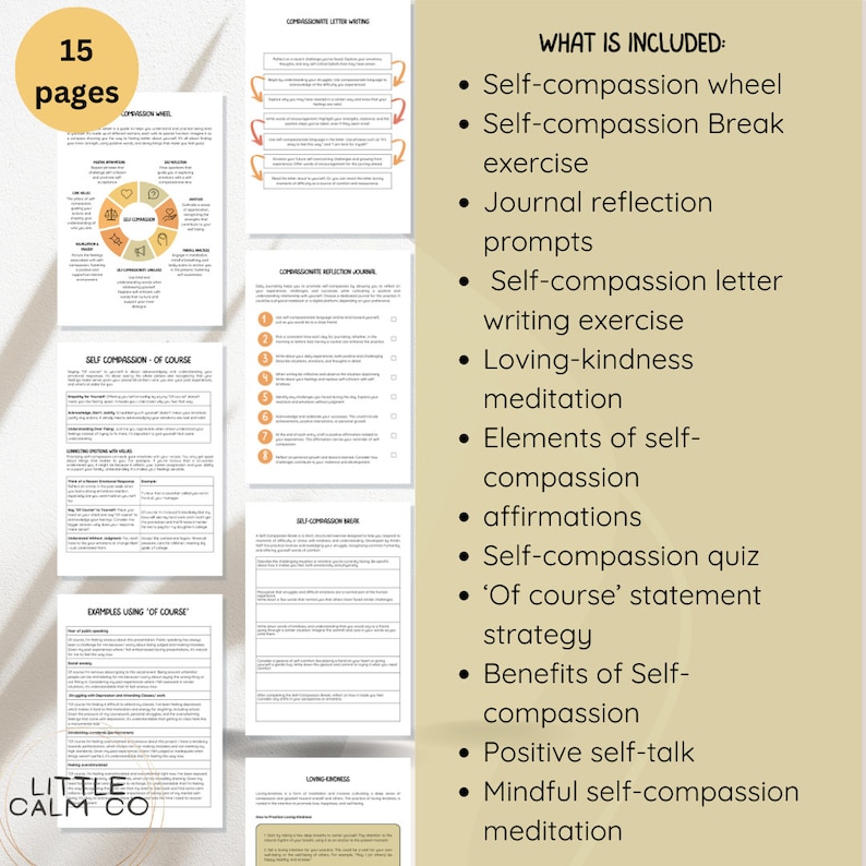 Self Compassion Worksheets | Exercises and Handouts | Self-validation ...