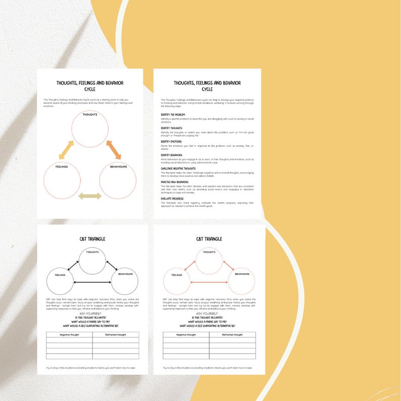 CBT Triangle Worksheets, Challenge Unhelpful Thinking, Cognitive ...