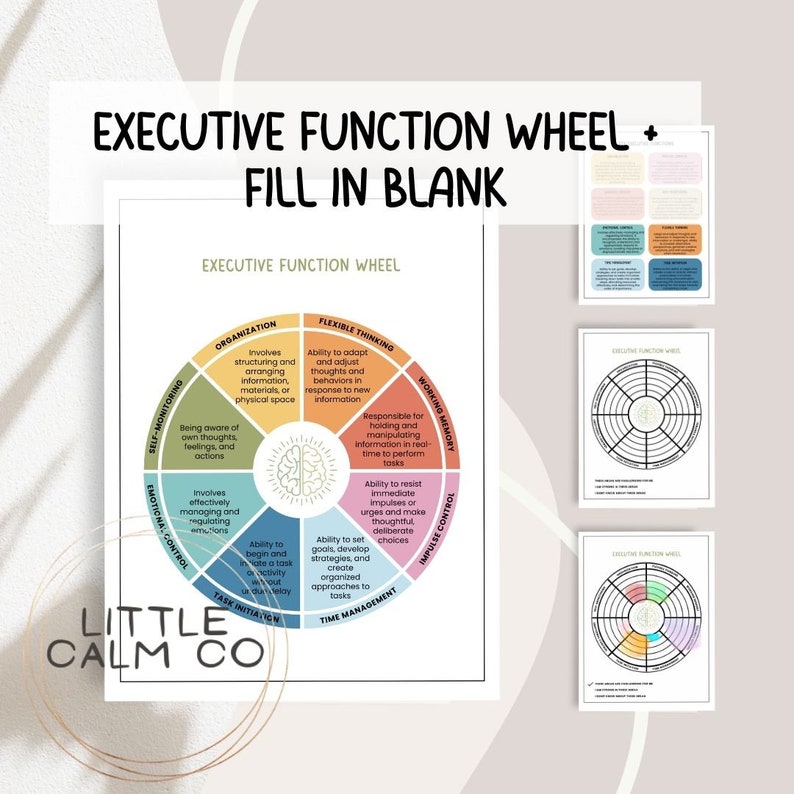 Executive Function, Fill in the Blank Wheel, Task Initiation, ADHD Worksheet - Etsy