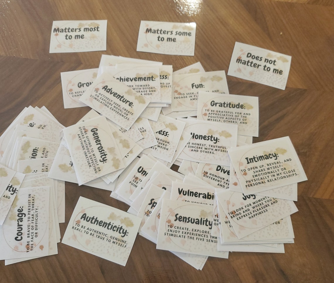 Acceptance and Commitment Therapy Values Cards | Personal Values Card ...