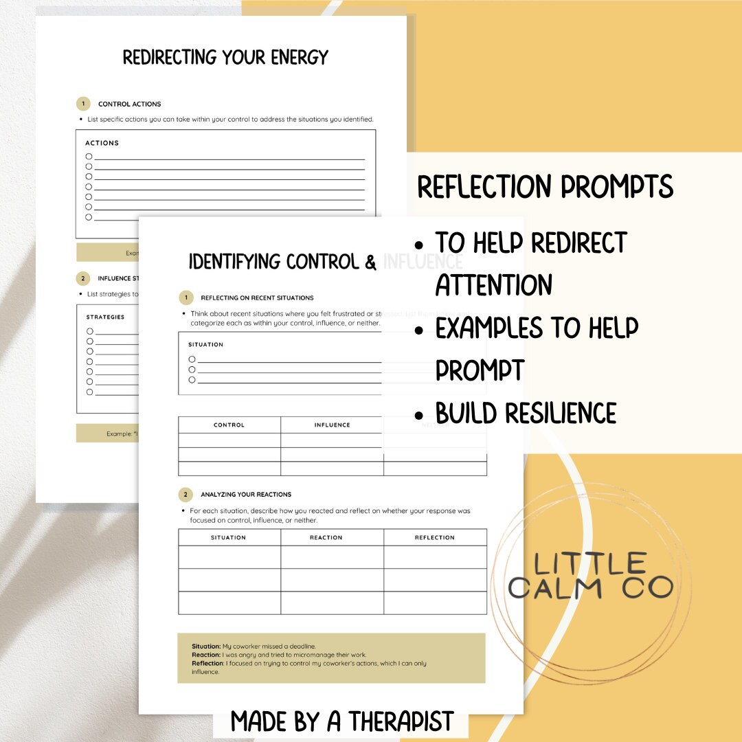 Circle of Control and Influence Worksheets, Problem Solving Skills ...