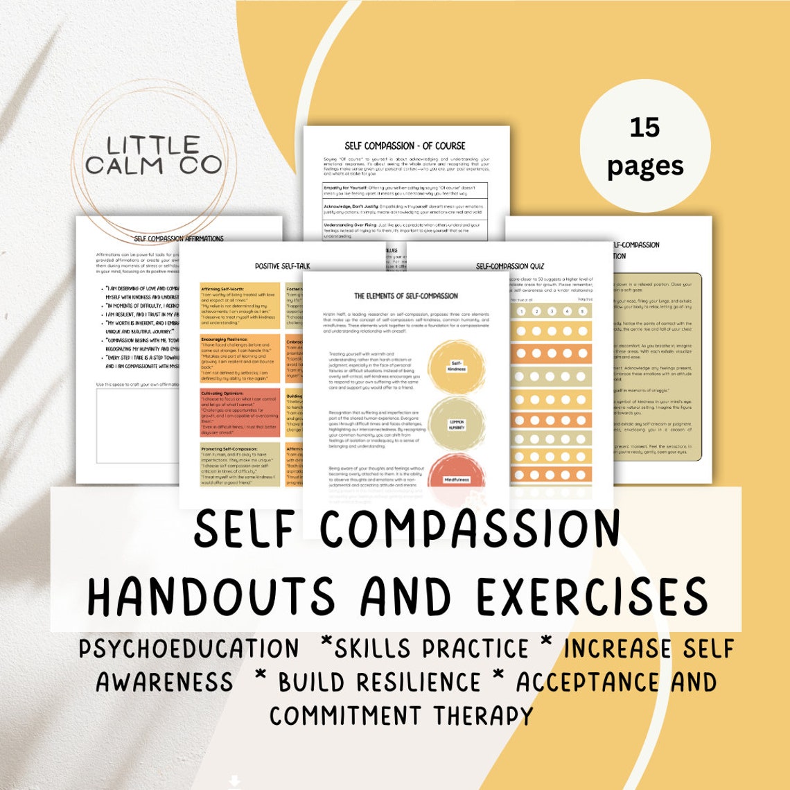 Self Compassion Worksheets | Exercises and Handouts | Self-validation ...
