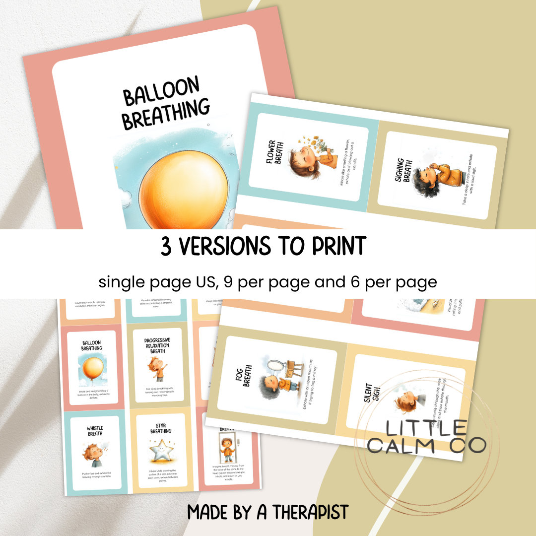 Mindful Kids Breathing Exercise Cards, Anxiety Management Skills ...