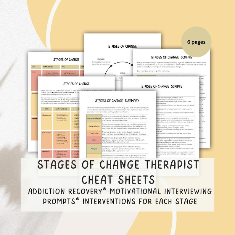 Stages of Change Therapist Tool | Addiction Recovery Counseling ...