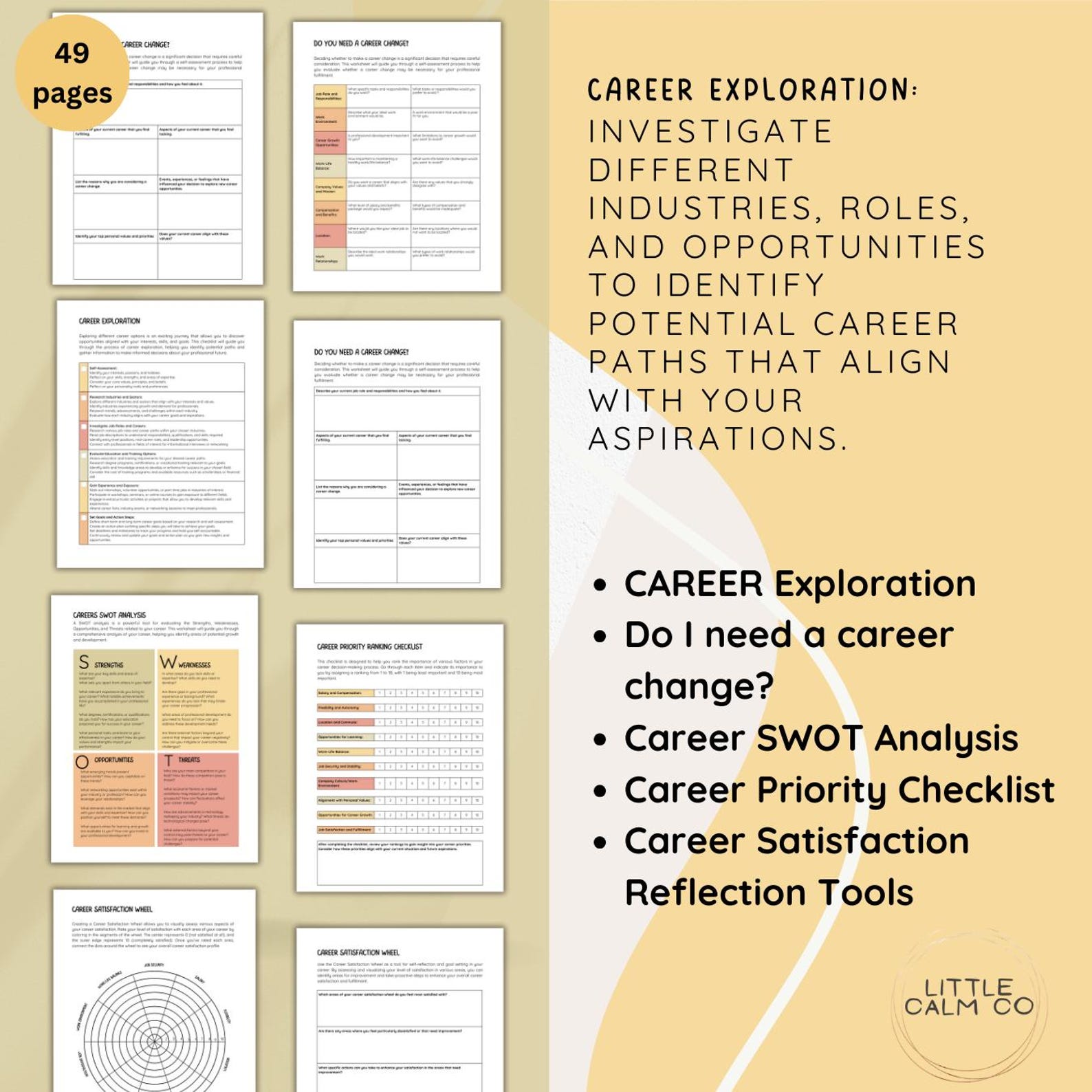 Career Exploration Worksheets: Self-discovery & Goal Setting (PDF) - Etsy