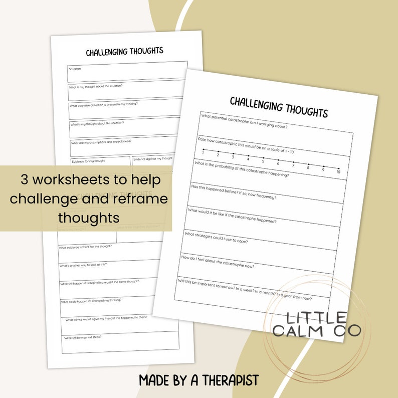 Cognitive Distortion Handout and Worksheets | Reframe Unhelpful ...