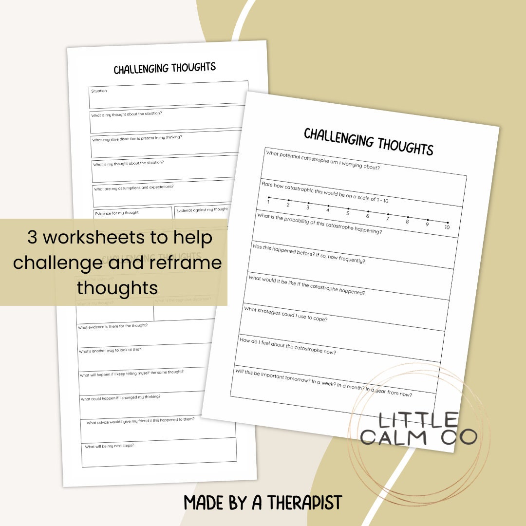Cognitive Distortion Handout and Worksheets | Reframe Unhelpful ...