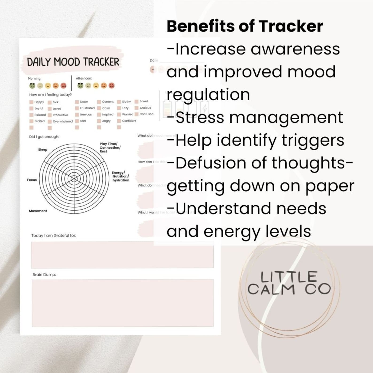 5 Minute Check In, Health Mood Tracker, Energy Levels, Get Out of Your ...