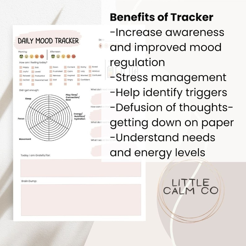 5 Minute Check In, Health Mood Tracker, Energy Levels, Get Out of Your ...