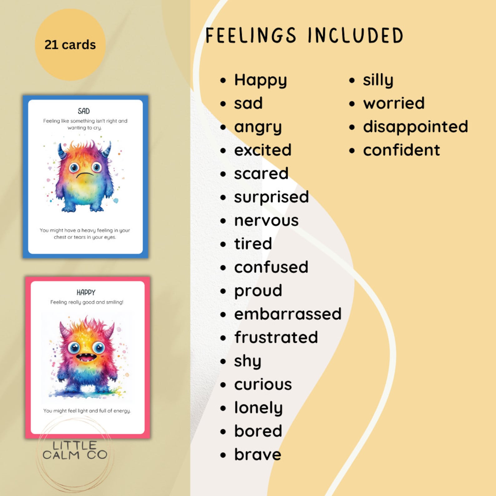 Kids Feelings Cards, Naming Emotions, Body Cues and Interoception Skill ...
