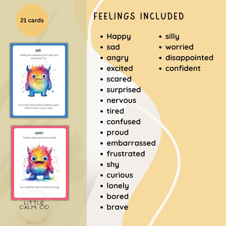 Kids Feelings Cards, Naming Emotions, Body Cues and Interoception Skill ...