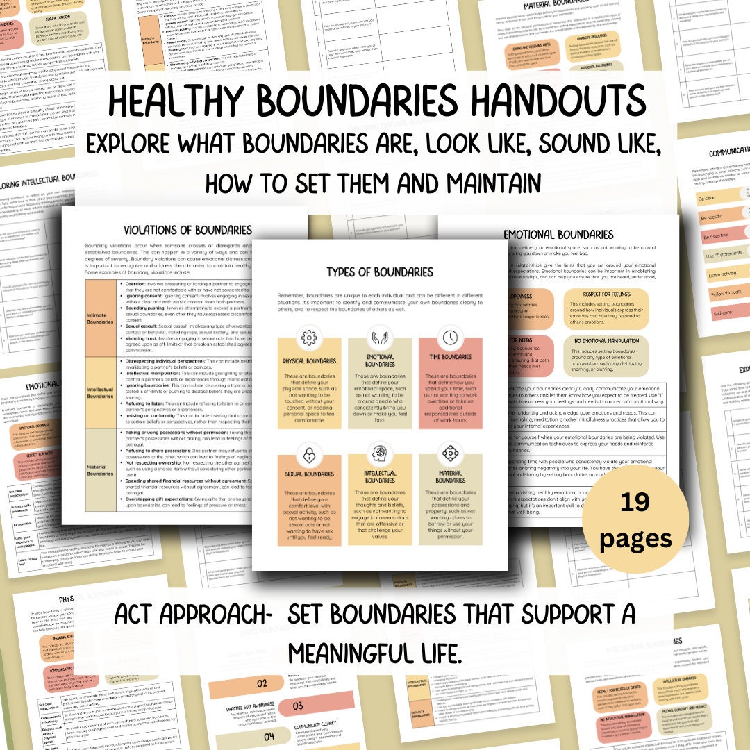 Healthy Boundaries Handouts, Set Boundaries, Boundaries Worksheet Teens ...