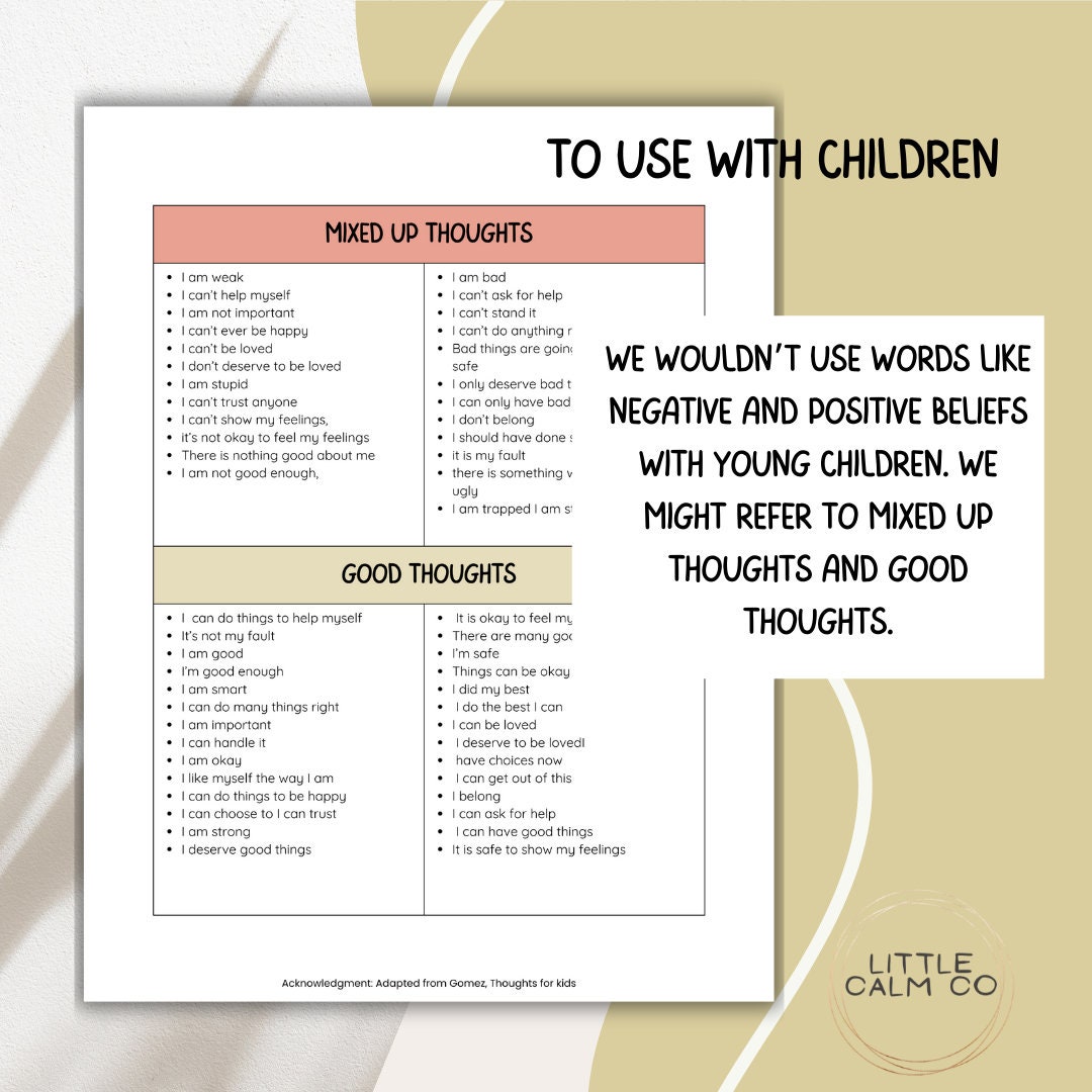 EMDR Negative and Positive Cognitions for Adults, Teens and Kids ...