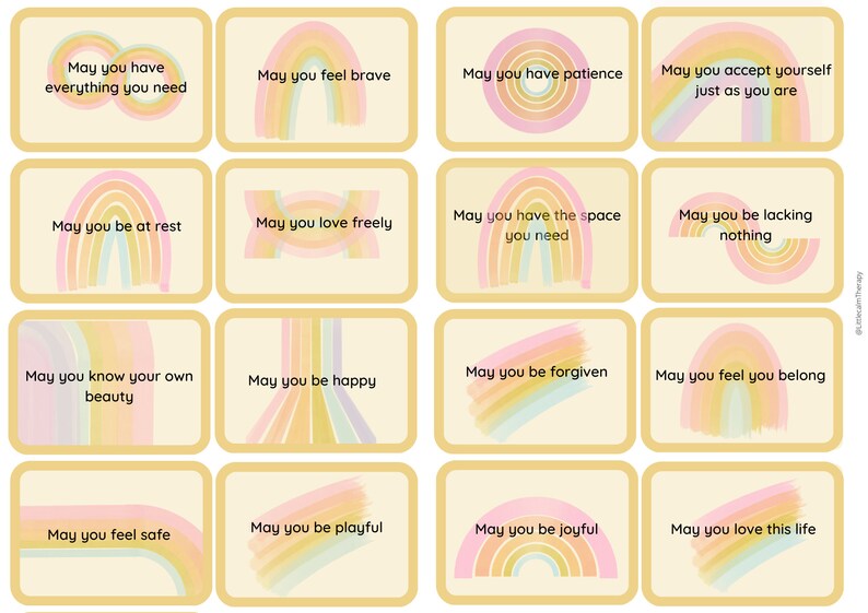 Loving Kindness Affirmation Cards Group Self Compassion - Etsy