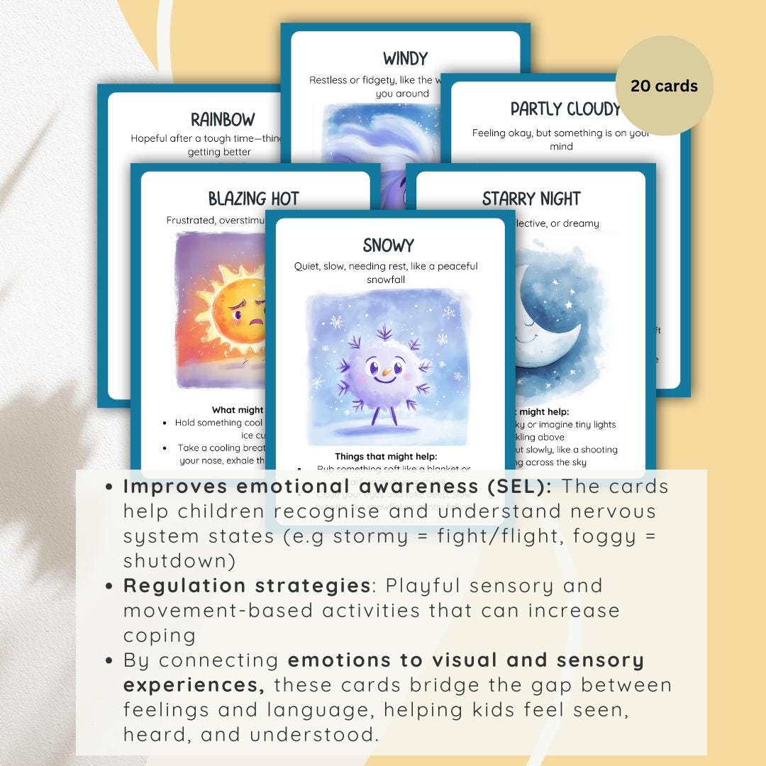 Kids Weather Emotion Cards | Emotional Regulation and SEL Tool ...