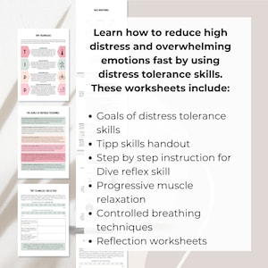 Tipp Skills Worksheets, Coping in a Crisis Strategies, Distress ...