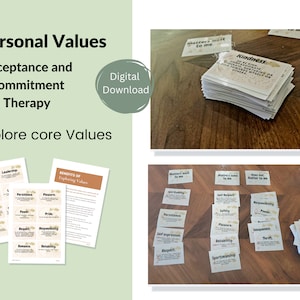 Personal Values Card Exercise | 101 Values Card to Print | Core Values ...