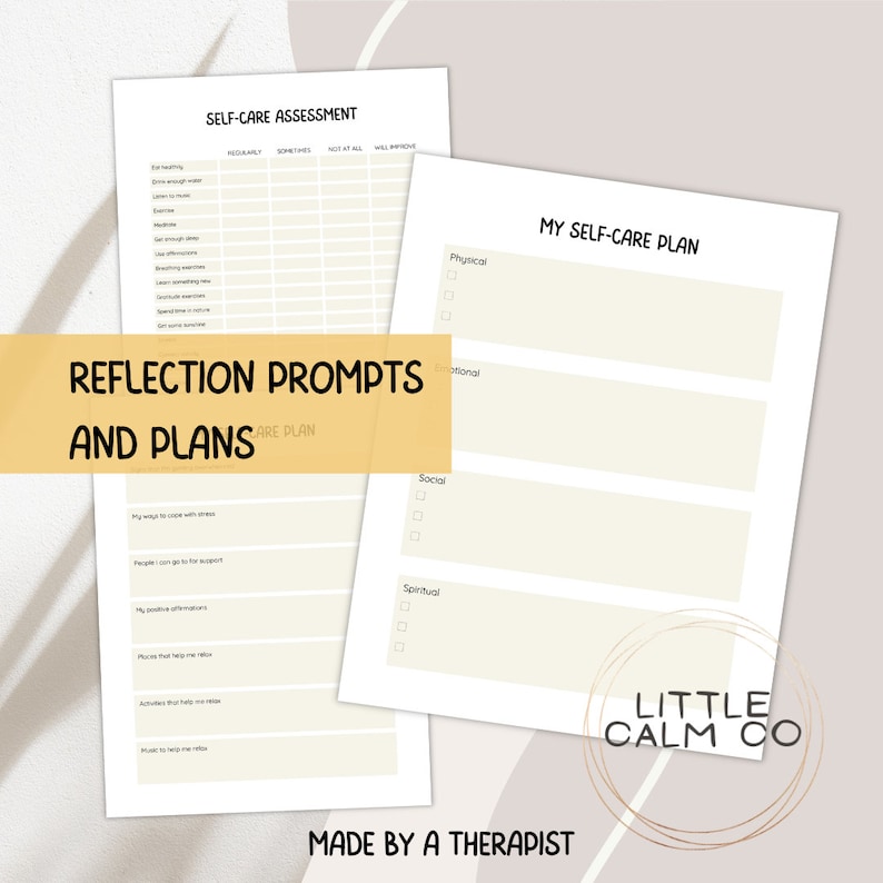 Self-care Plan Therapy | Self Care Worksheets Printable | Self Care ...