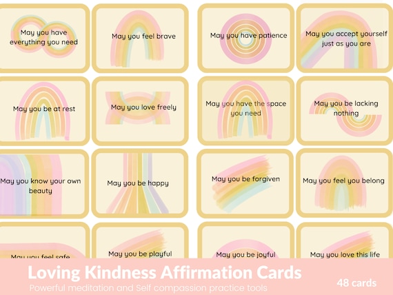 Loving Kindness Affirmation Cards Group Self Compassion - Etsy