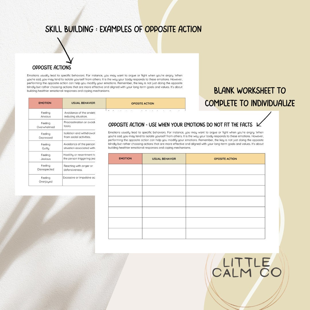 Opposite Action and Check the Facts DBT Skills, Emotional Regulation ...