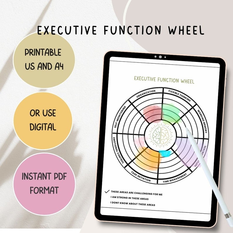 Executive Function, Fill in the Blank Wheel, Task Initiation, ADHD ...