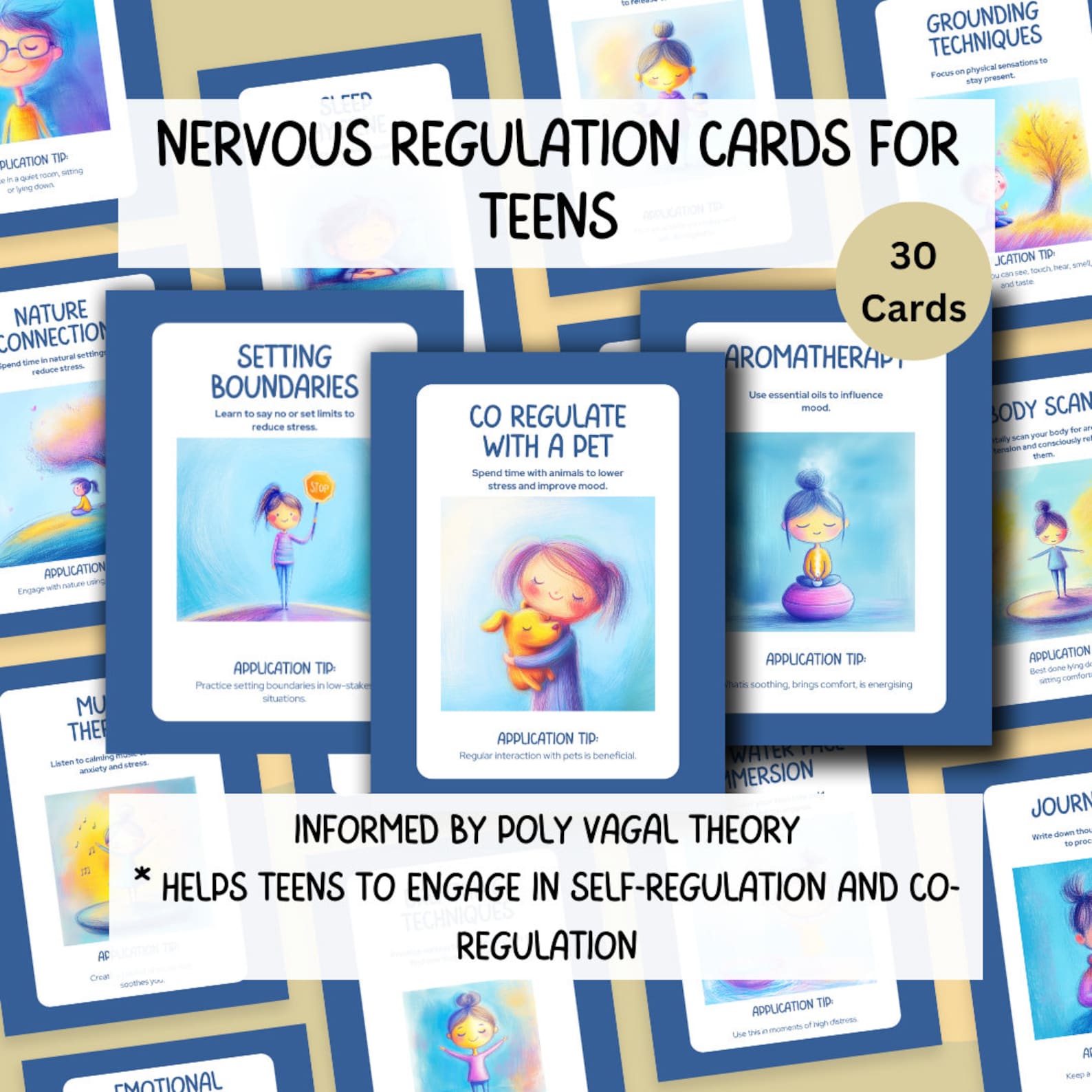 Nervous System Regulation Cards, Teen Mental Health Coping Skills, Poly ...