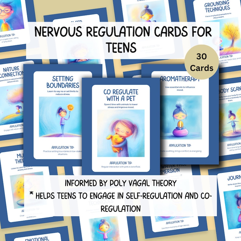 Nervous System Regulation Cards, Teen Mental Health Coping Skills, Poly ...