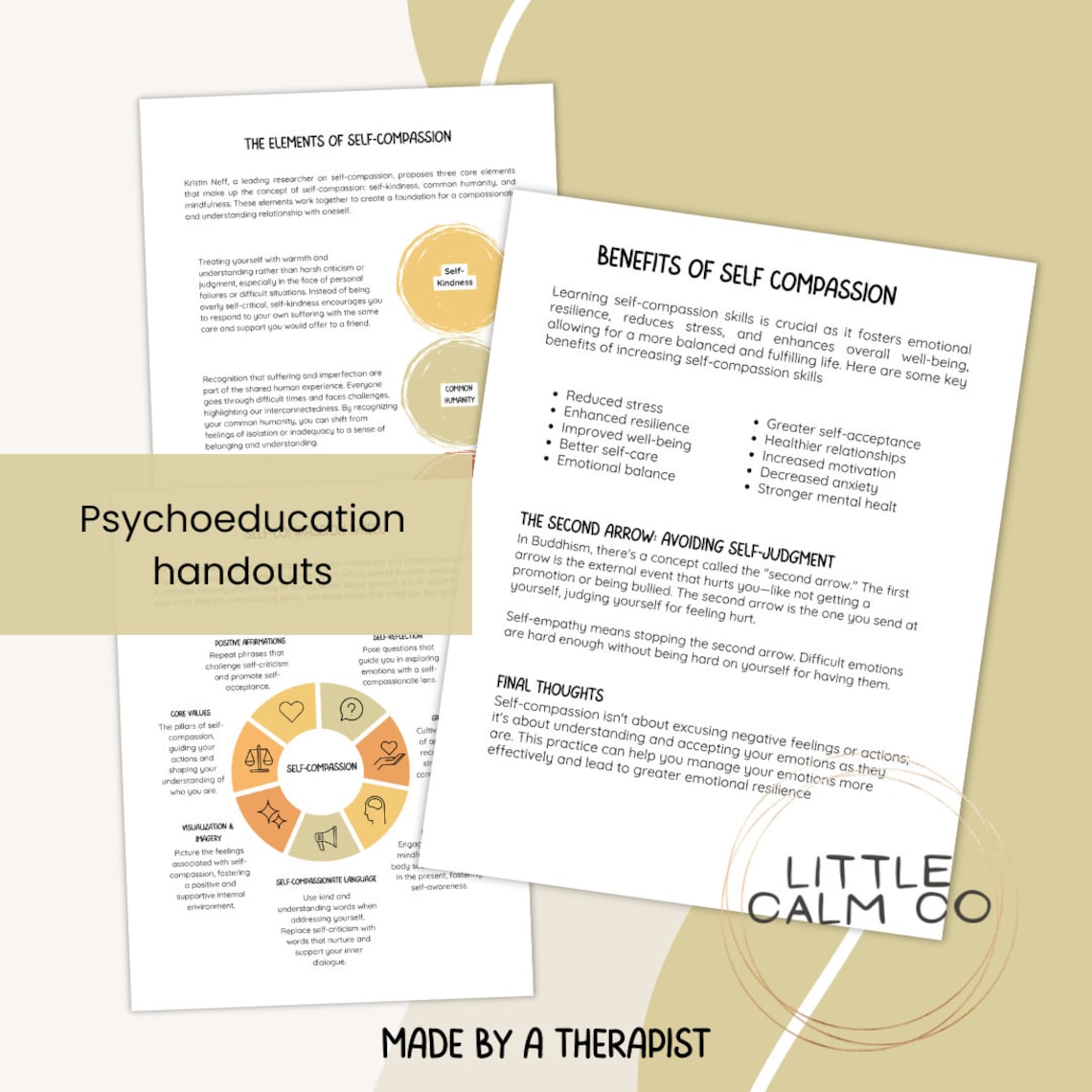 Self Compassion Worksheets | Exercises and Handouts | Self-validation Tool | Self Love | Inner ...