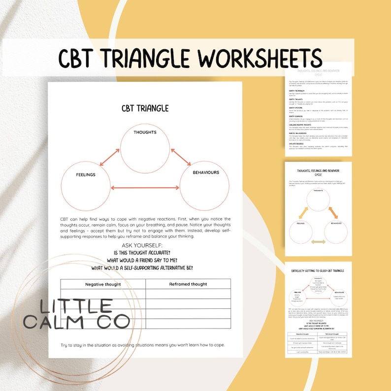 CBT Triangle Worksheets, Challenge Unhelpful Thinking, Cognitive ...