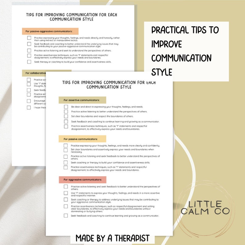 Communication Styles Handout, Skill Building for Interpersonal ...