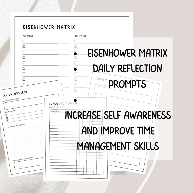 Pomodoro Technique Worksheet, Time Management Worksheets, Task ...