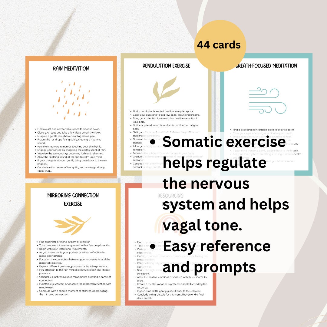 Somatic Therapy Coping Skills Cards, Emotional Regulation Exercises ...